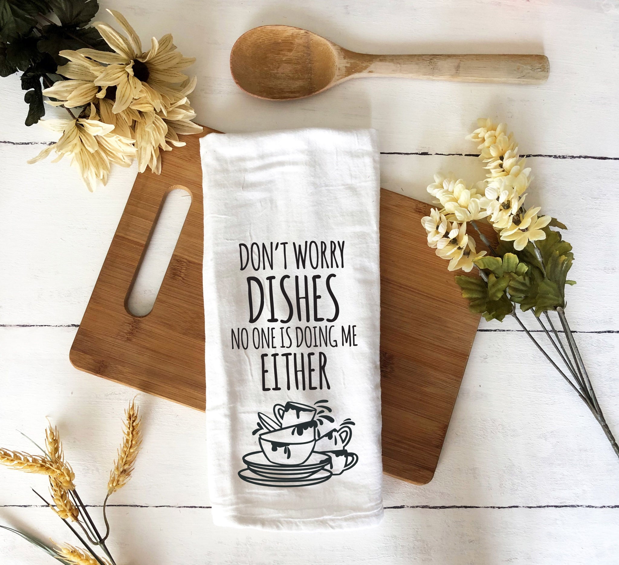Dirty Dishes Funny Tea Towel – Designing Moments