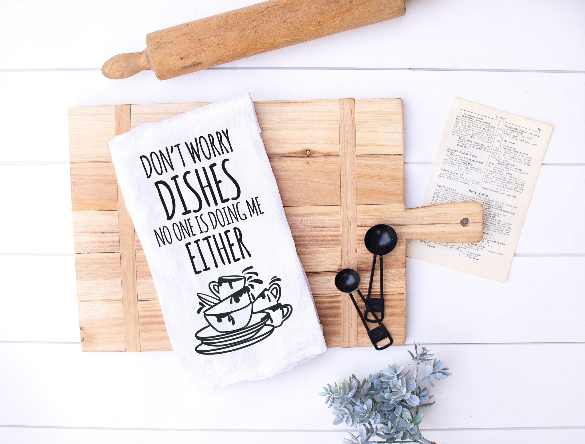 Dirty Dishes Funny Tea Towel – Designing Moments