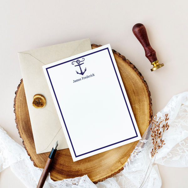 Modern Anchor Note Card Stationery Set – Designing Moments