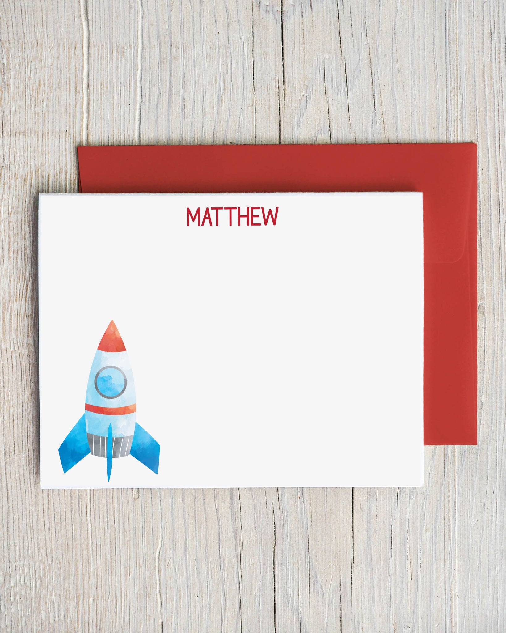 Rocket Launching Personalized Note Card Set for Kids – Designing Moments
